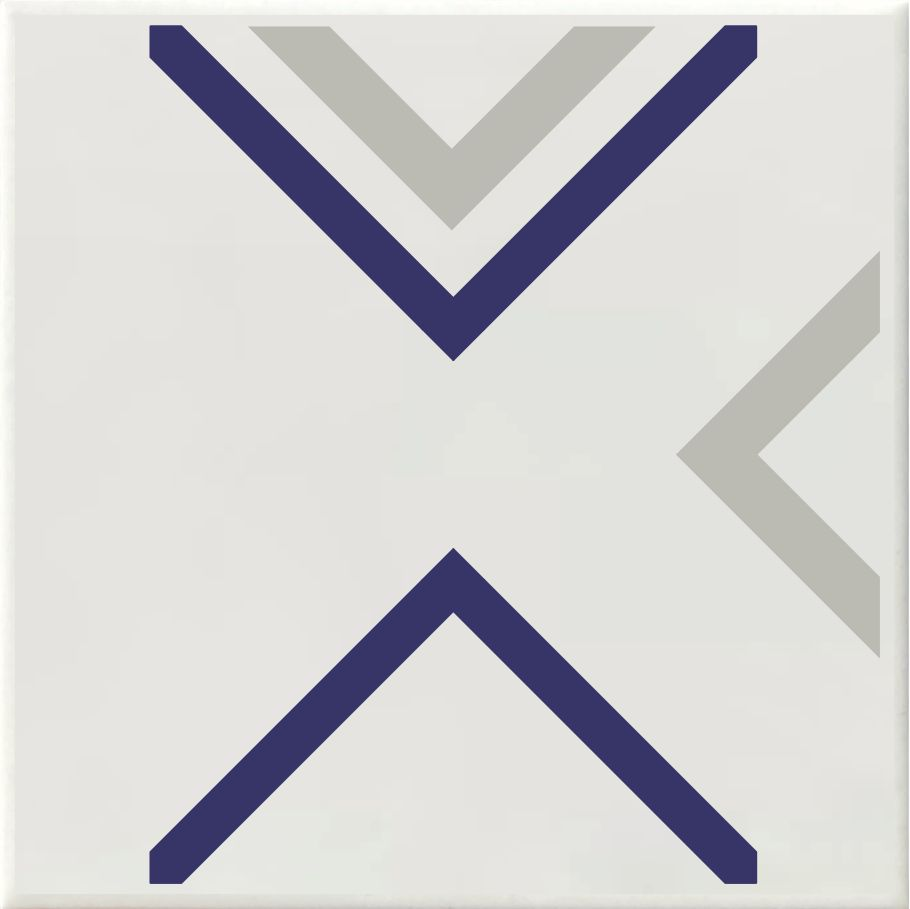 Revestimento Peppy Triangles Cobalt Blue / Gray 15,5x15,5 Brilho Bold ...