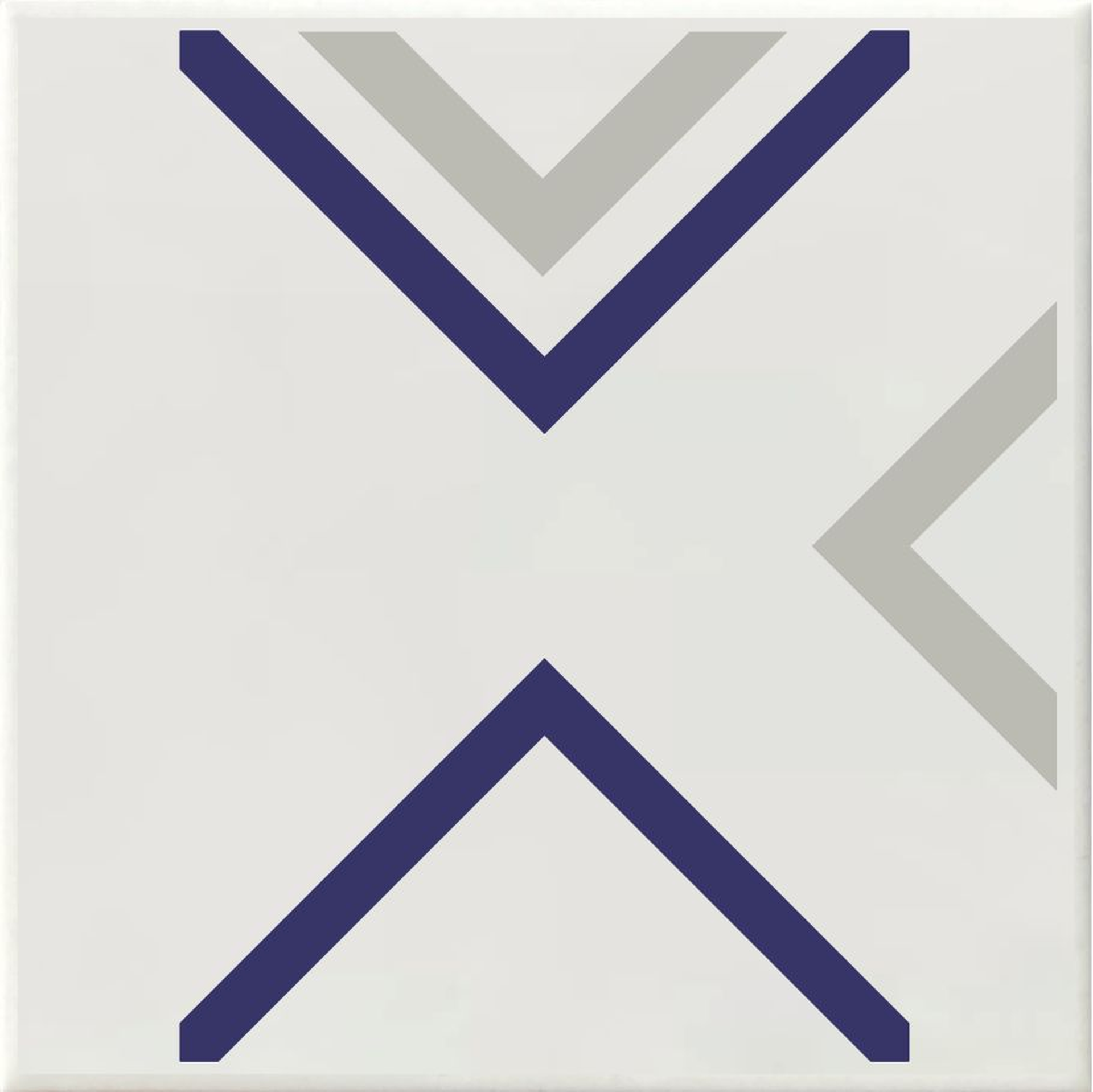 Revestimento Peppy Triangles Cobalt Blue / Gray 15,5x15,5 Brilho Bold ...